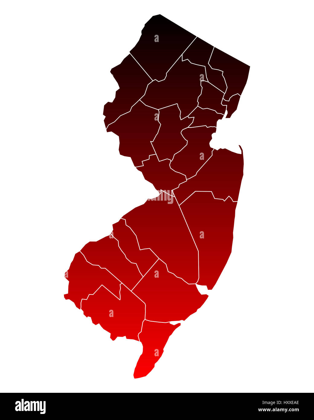 Map of New Jersey Stock Photo - Alamy