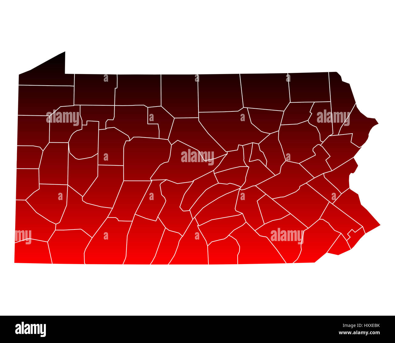 Map of Pennsylvania Stock Photo - Alamy