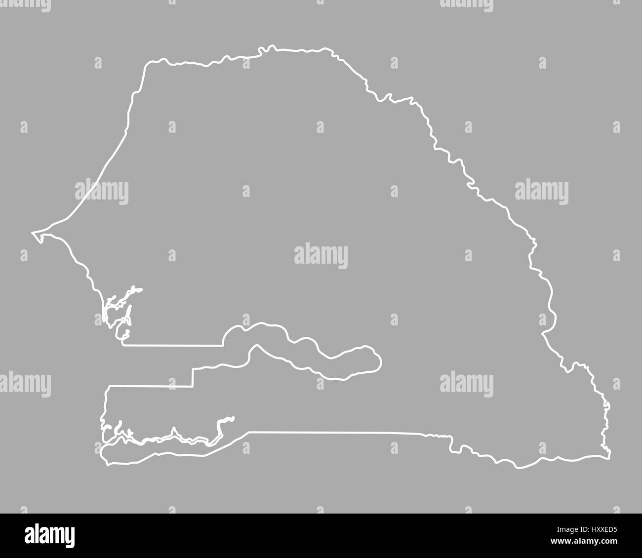 Map of Senegal Stock Photo - Alamy