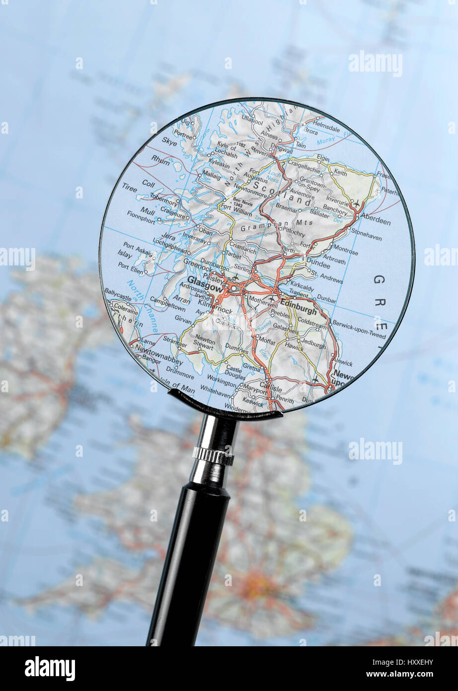 Scotland map highlighted flag hi-res stock photography and images - Alamy