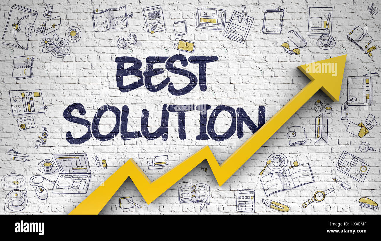 Best Solution Drawn on White Wall. 3d Stock Photo - Alamy