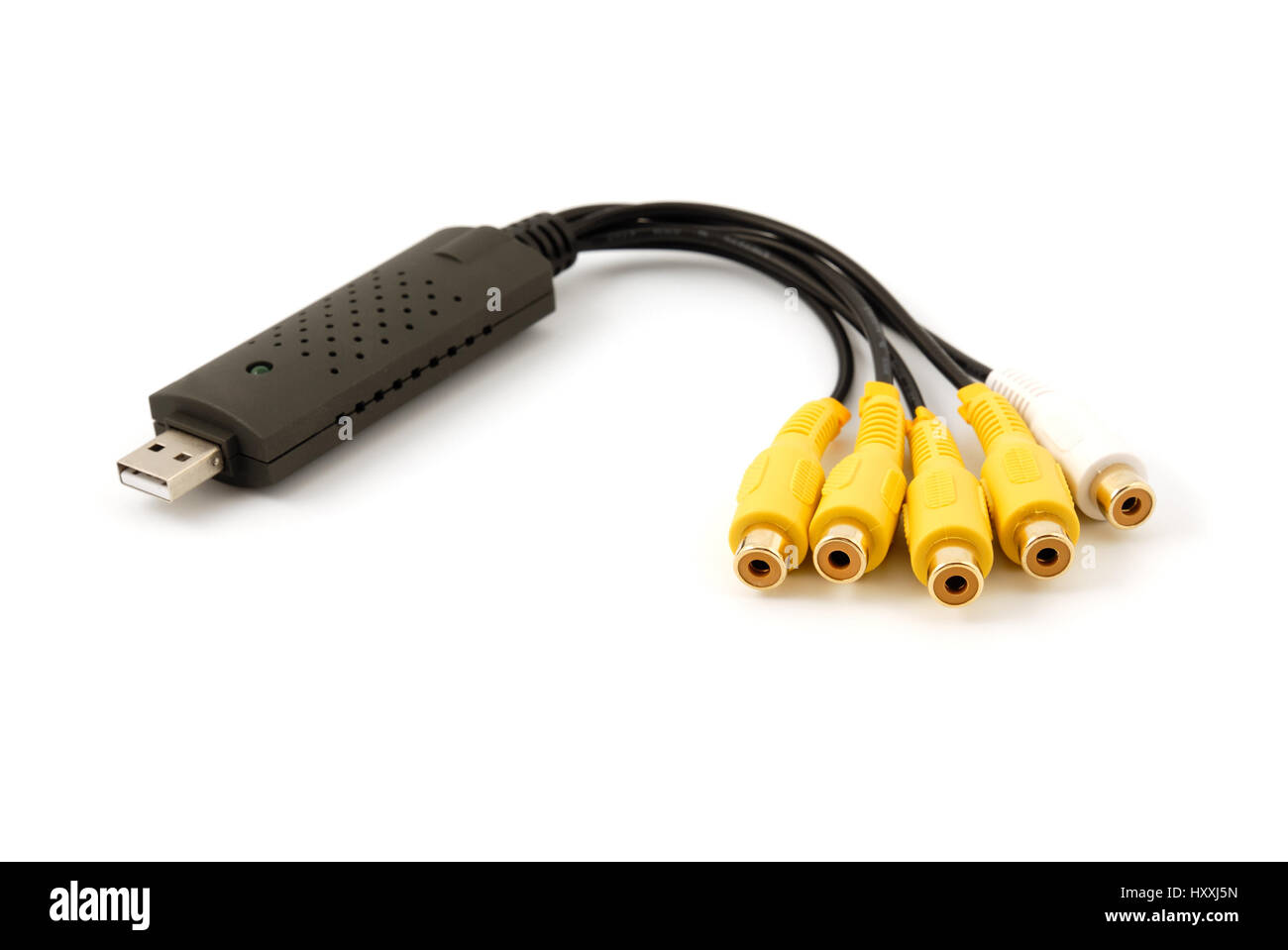 USB video audio capture adapter VHS to DVD hdd tv card on a white ...