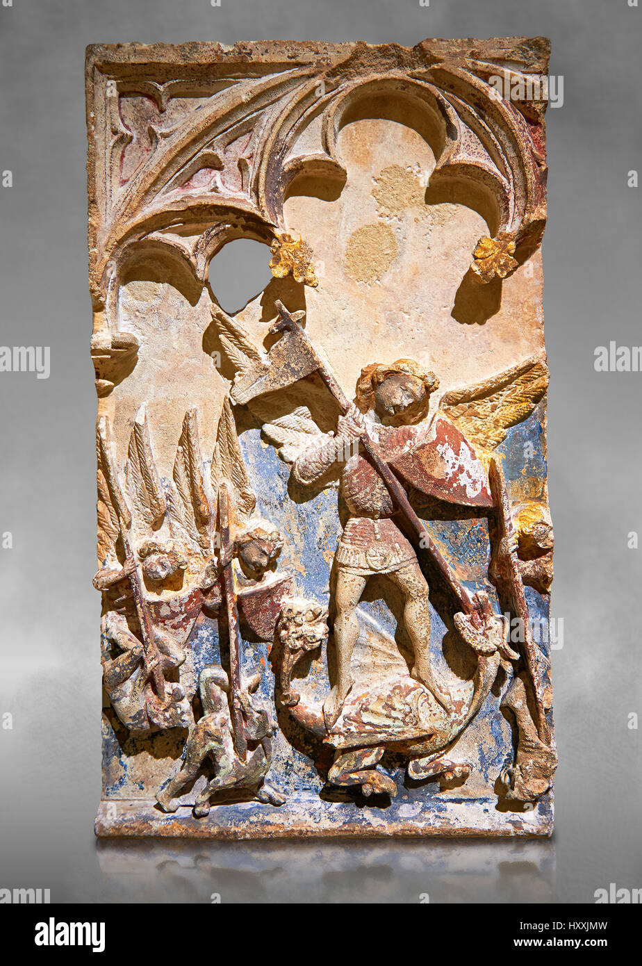 Late 13th century Gothic Bas-relief depicting the miracle performed by ...