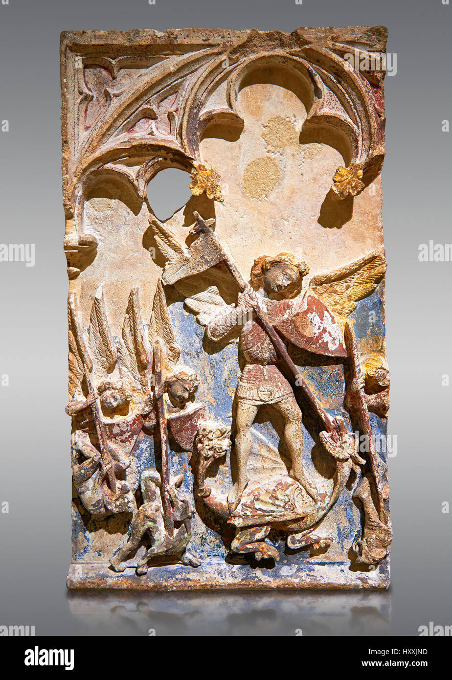 Late 13th century Gothic Bas-relief depicting the miracle performed by ...