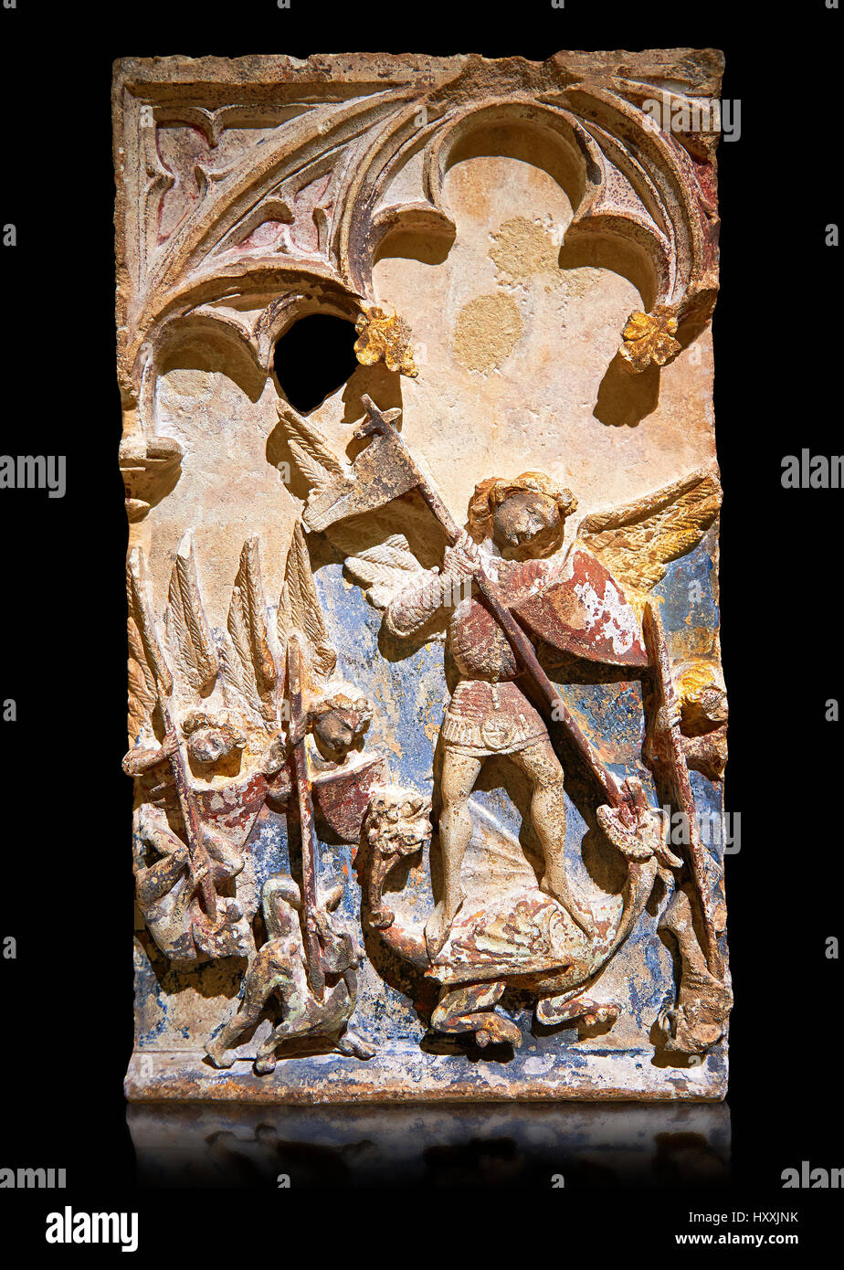 Late 13th century Gothic Bas-relief depicting the miracle performed by ...