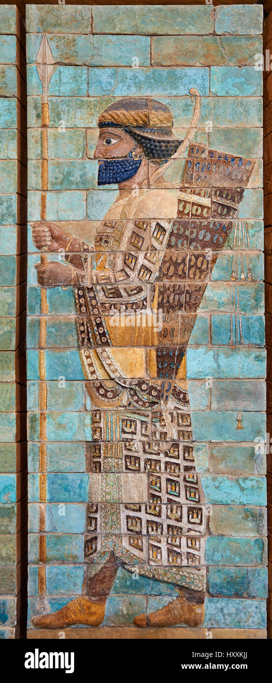 Glazed terracotta brick panels depicting Achaemenid Persian archers ...