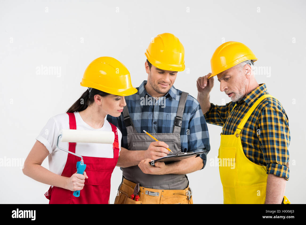 Female foreman clipboard hi-res stock photography and images - Alamy