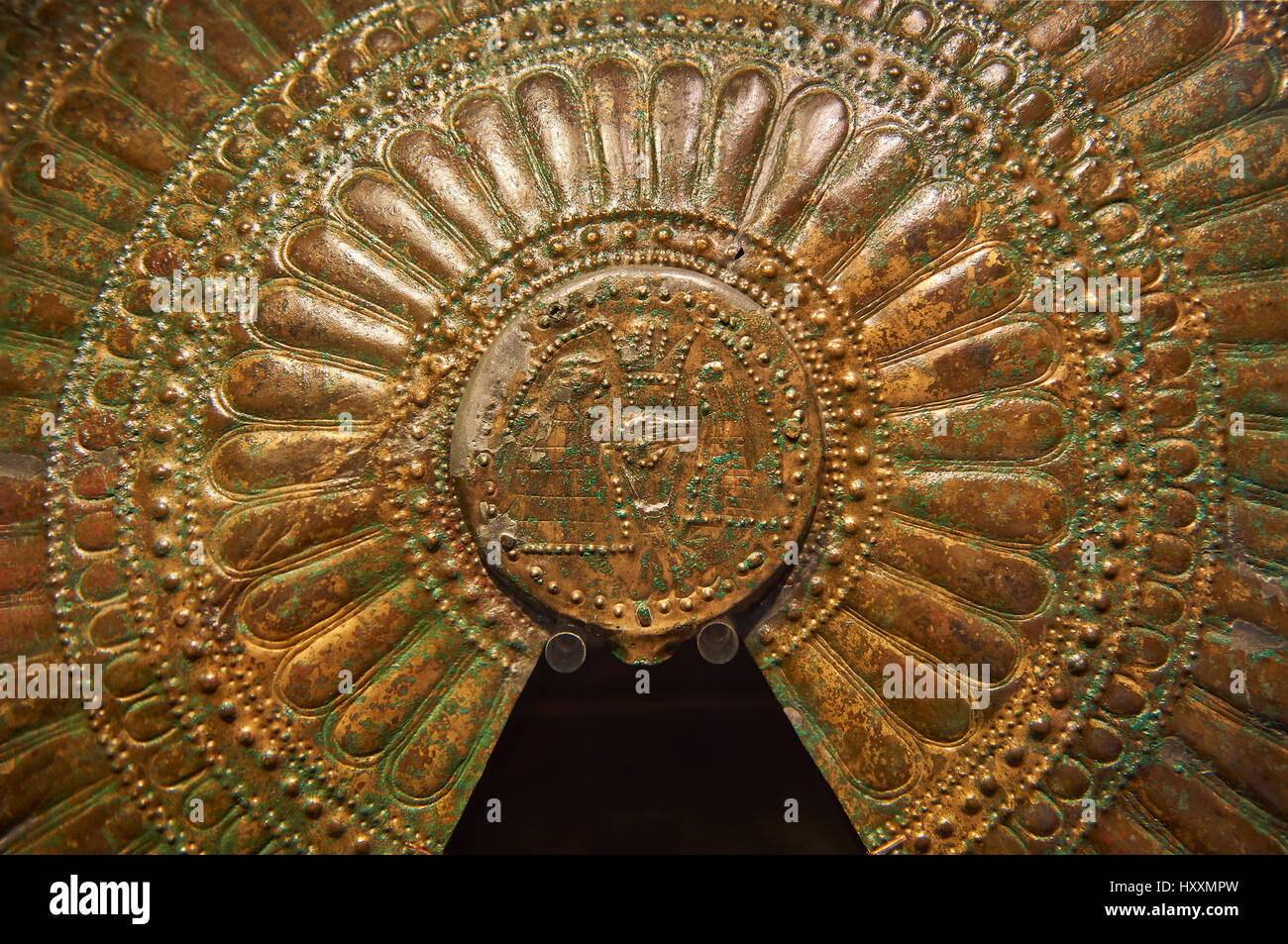 Detail of an rnamental Etruscan fans excavated from the Tomb of the ...