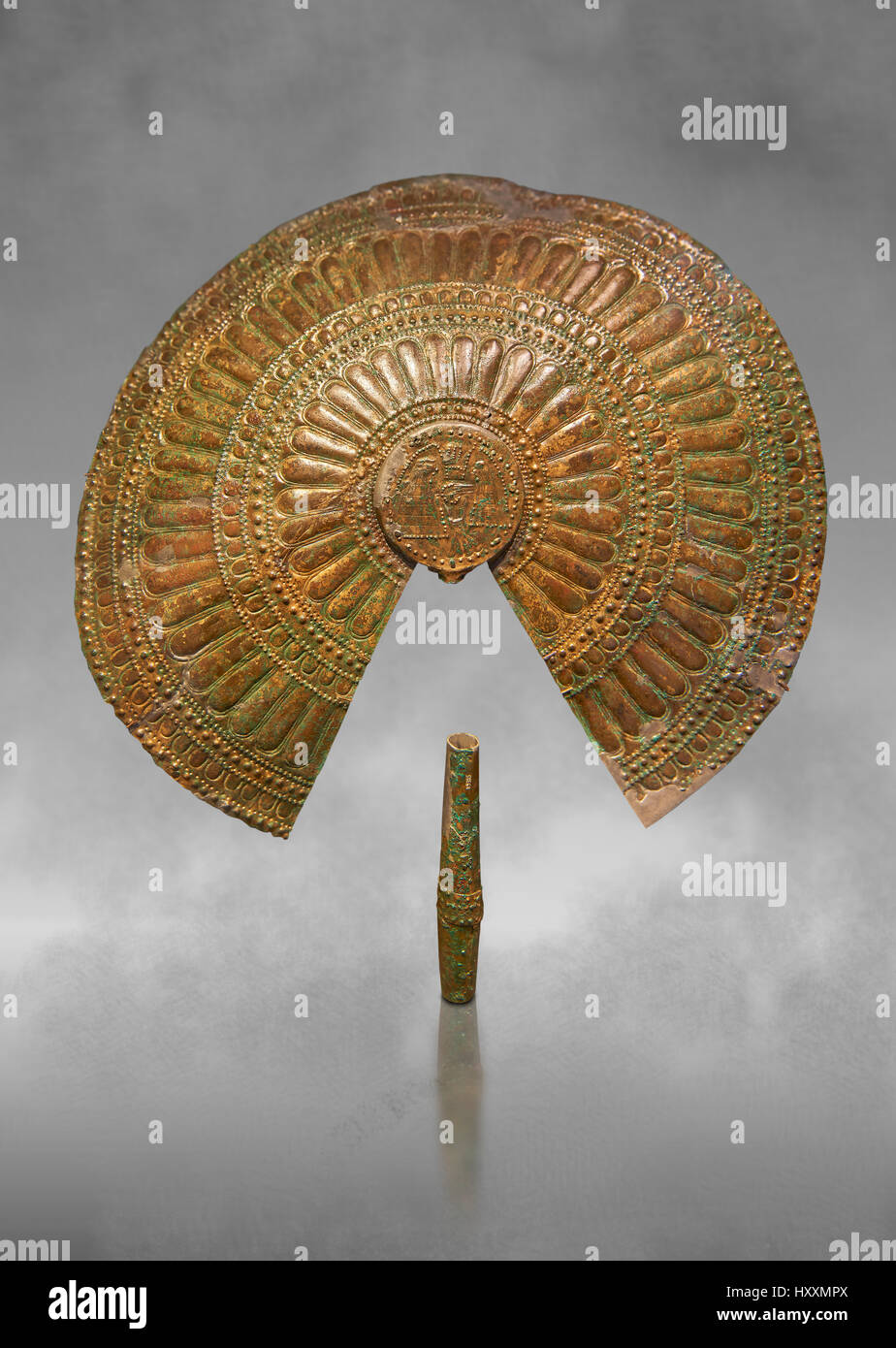 Ornamental Etruscan fans excavated from the Tomb of the Fans in ...