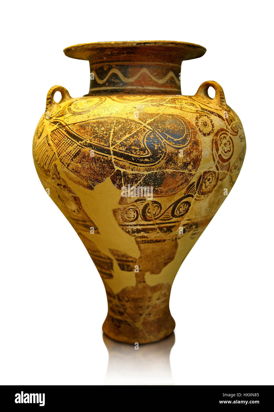 Jug decorated with stylised birds bands showing Cycladic and Minoan ...