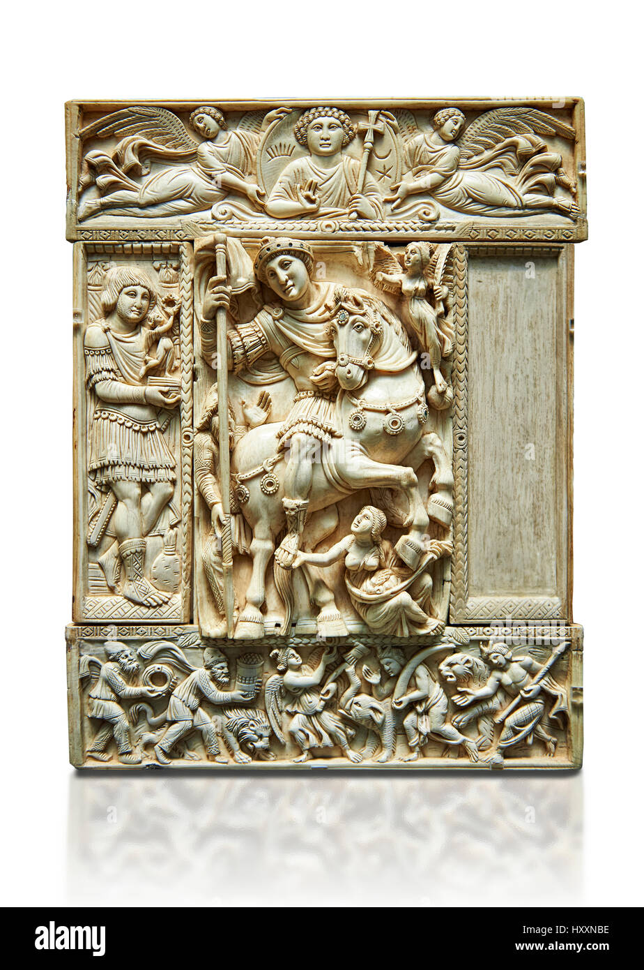 Medieval ivory diptych relief panel probably depicting Emperor ...