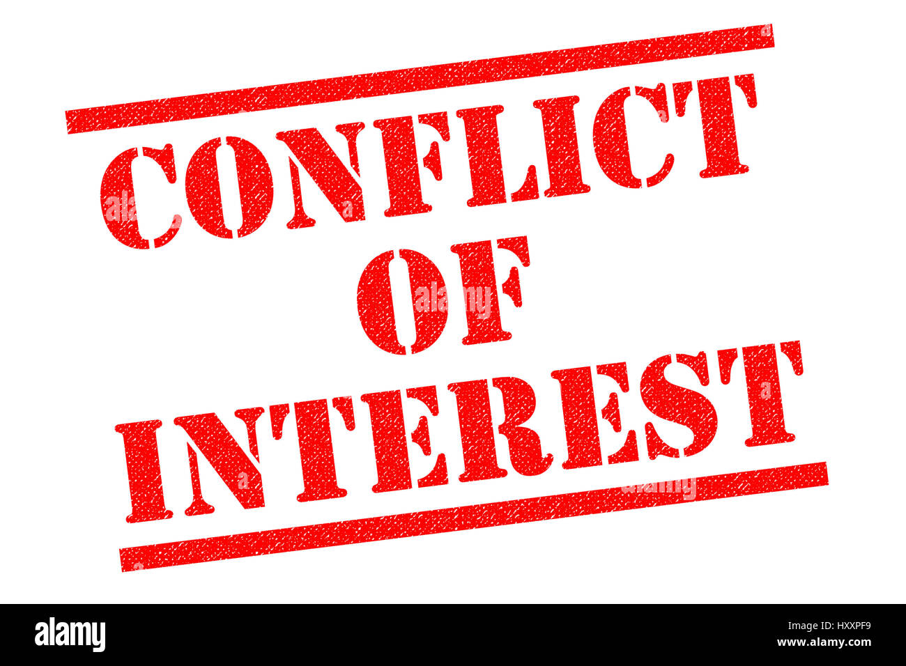 CONFLICT OF INTEREST red Rubber Stamp over a white background Stock ...