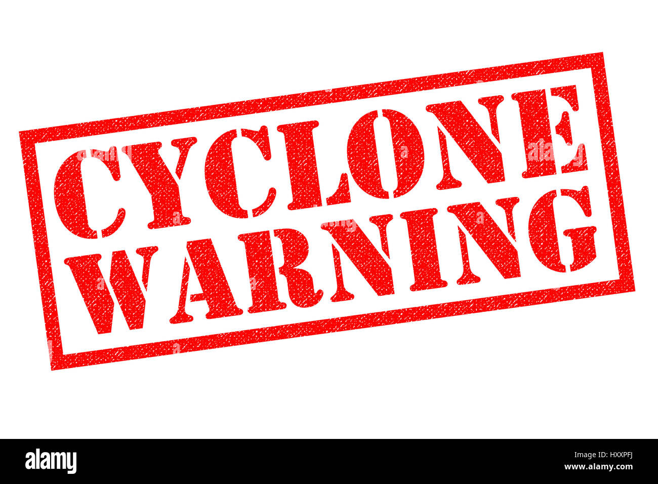 CYCLONE WARNING red Rubber Stamp over a white background Stock Photo ...