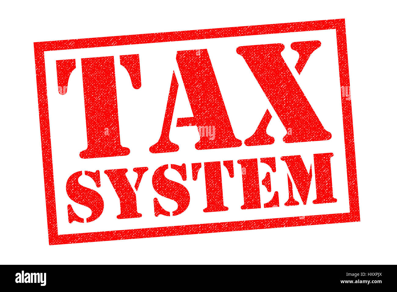 TAX SYSTEM red Rubber Stamp over a white background Stock Photo - Alamy