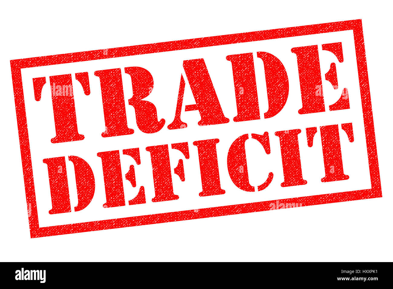 TRADE DEFICIT red Rubber Stamp over a white background Stock Photo - Alamy