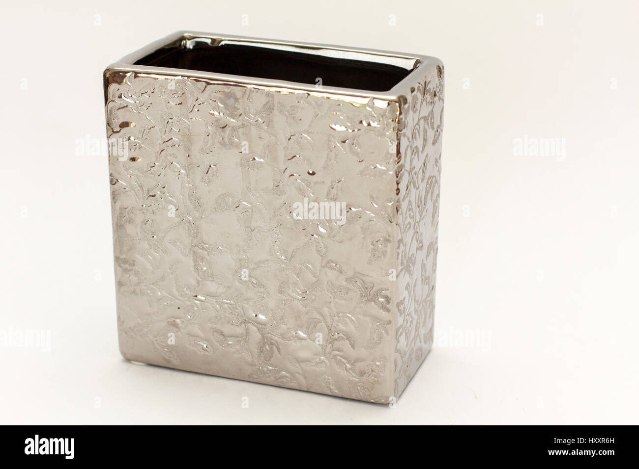 silver rectangle vase Stock Photo - Alamy