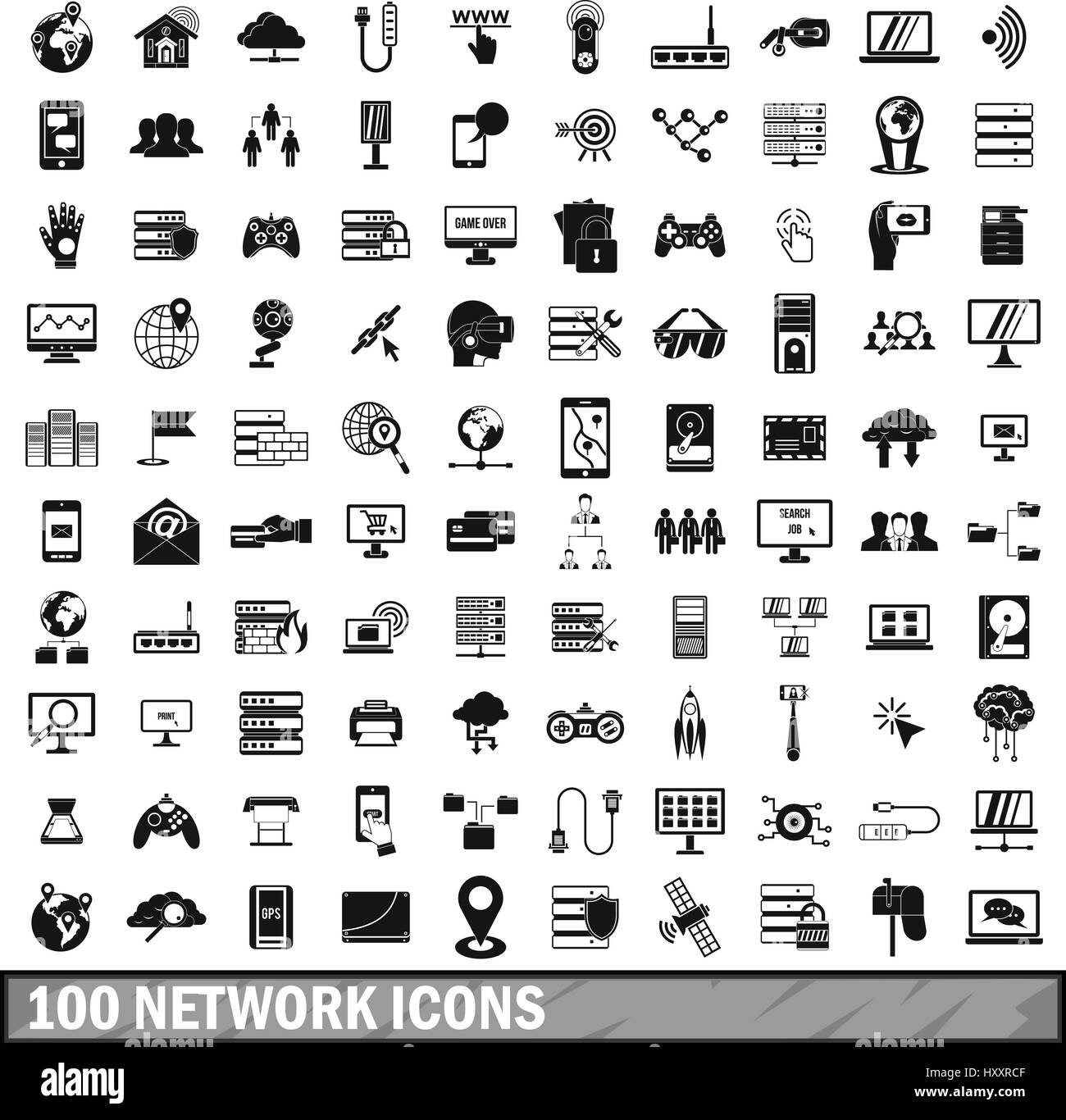 100 network icons set, simple style Stock Vector Image & Art - Alamy