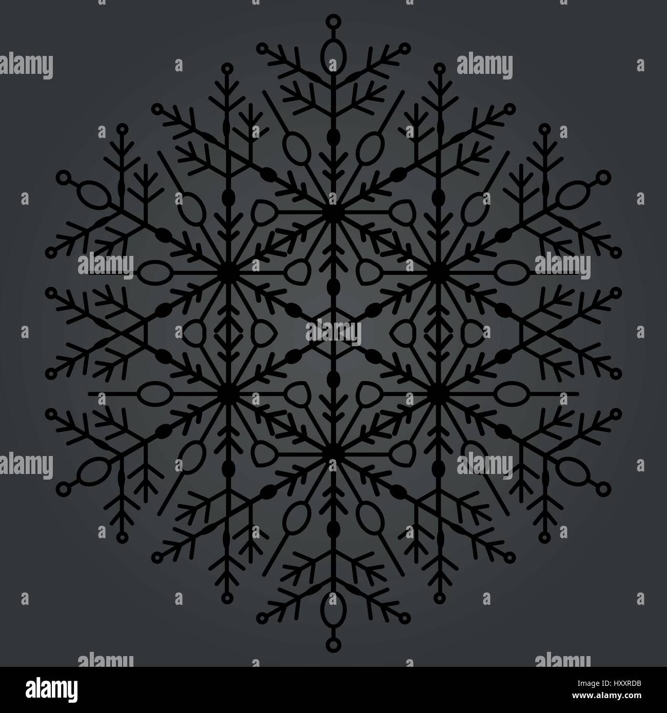 Pretty Vector Round Snowflake Stock Vector Image & Art - Alamy