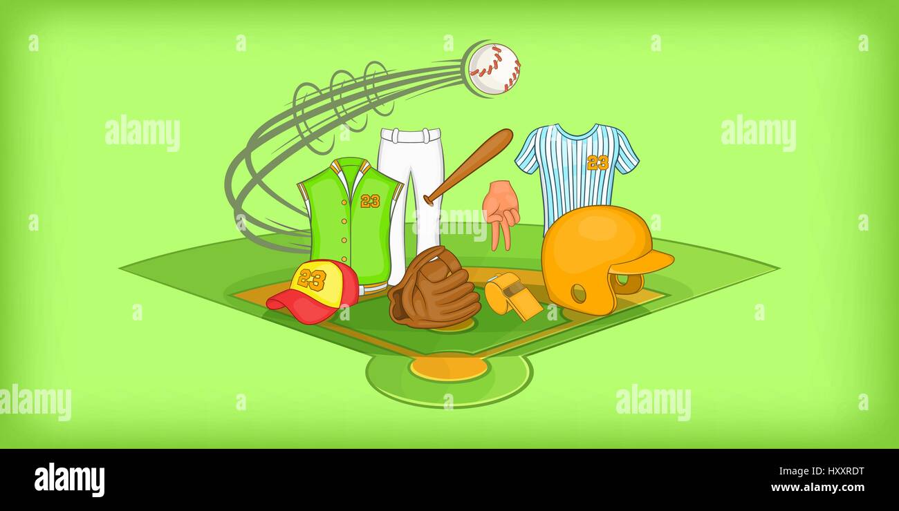 Baseball horizontal banner, cartoon style Stock Vector Image & Art - Alamy