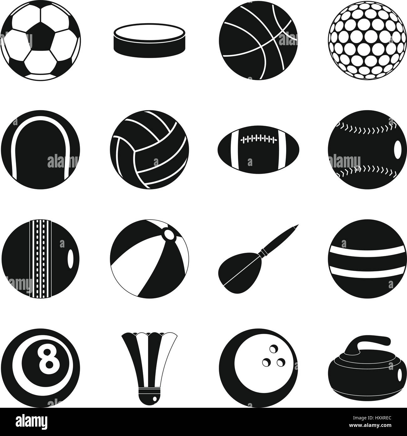 Sport balls icons set, flat style Stock Vector Image & Art - Alamy