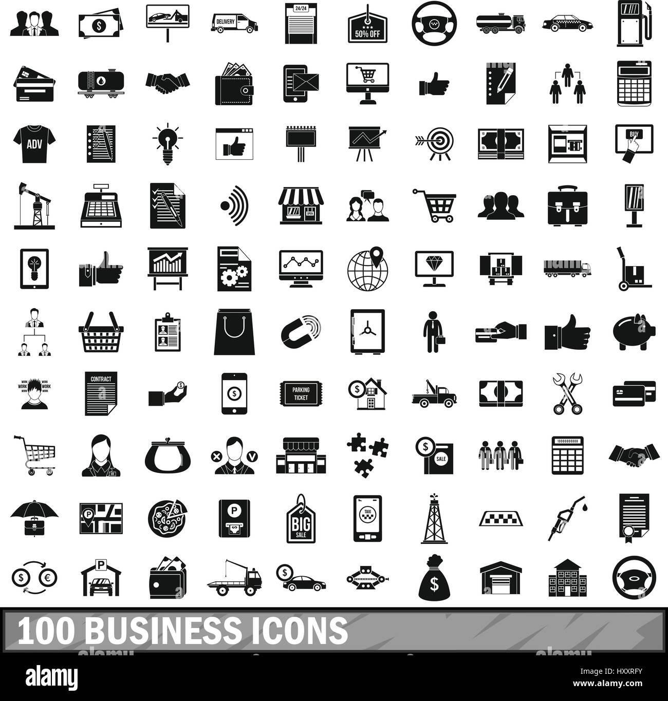 100 business icons set, simple style Stock Vector Image & Art - Alamy