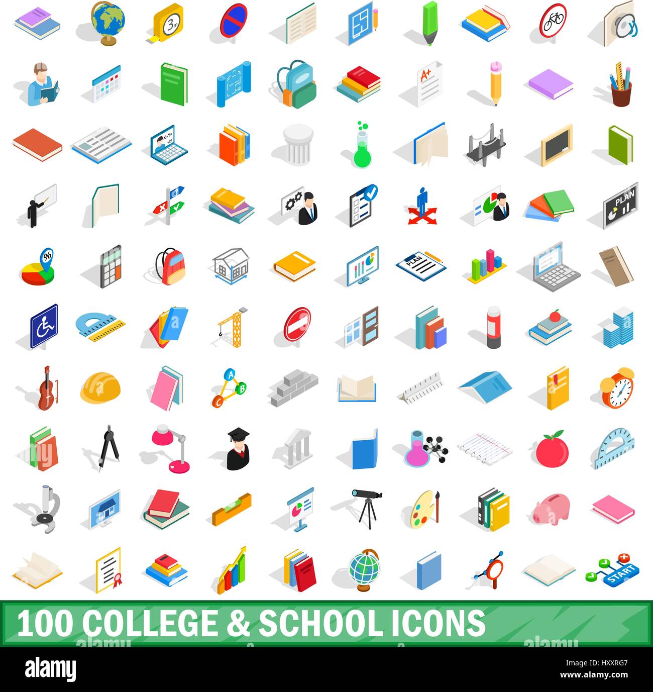 100 college and school icons set Stock Vector Image & Art - Alamy
