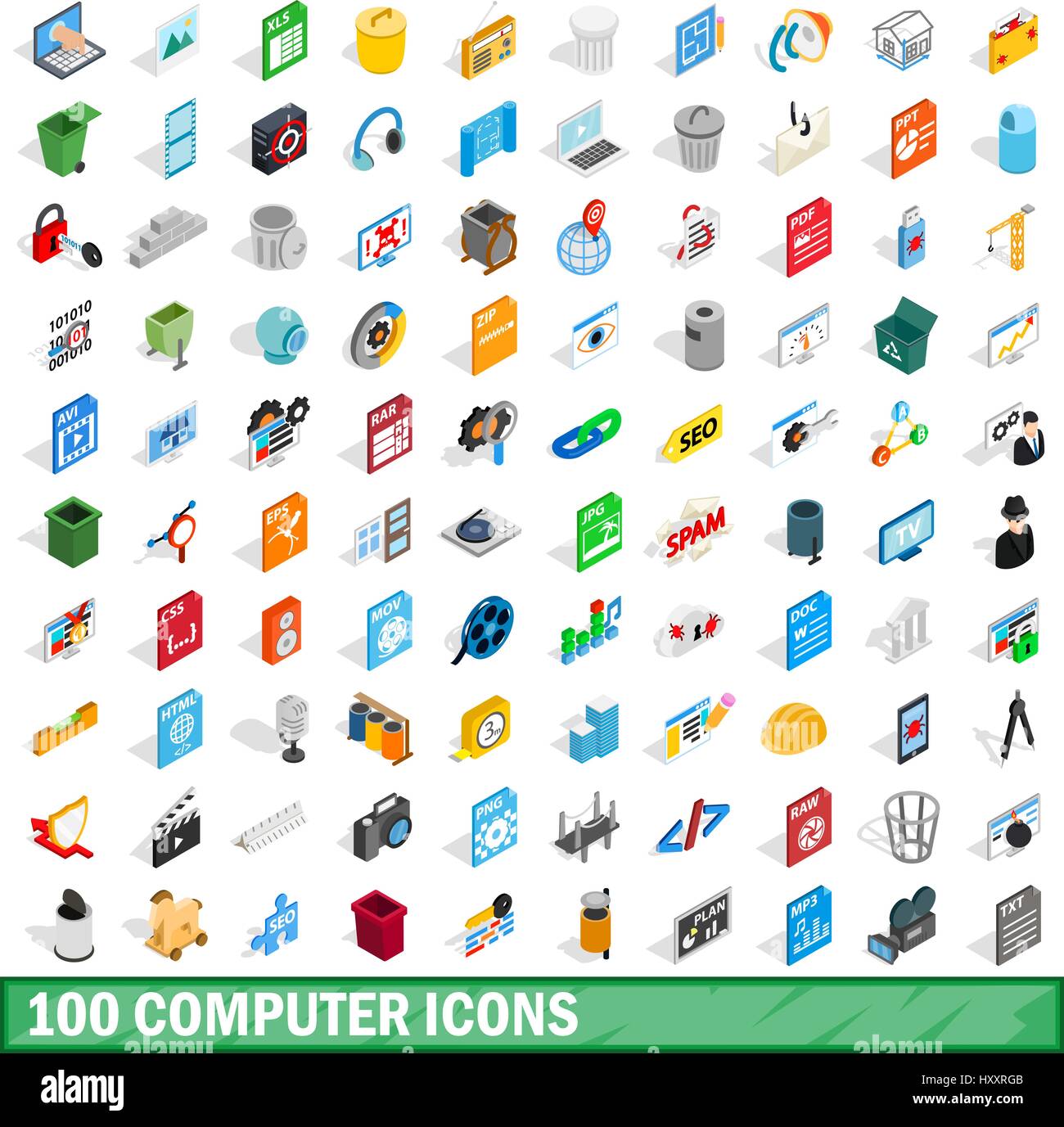 100 computer icons set, isometric 3d style Stock Vector Image & Art - Alamy