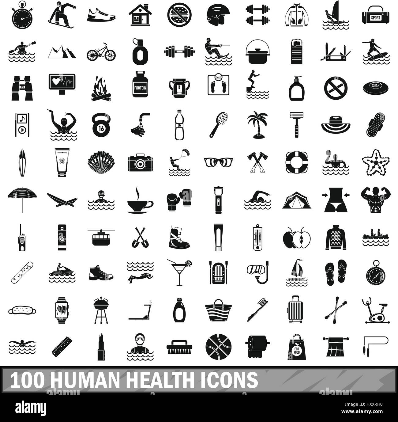 100 human health icons set, simple style Stock Vector Image & Art - Alamy