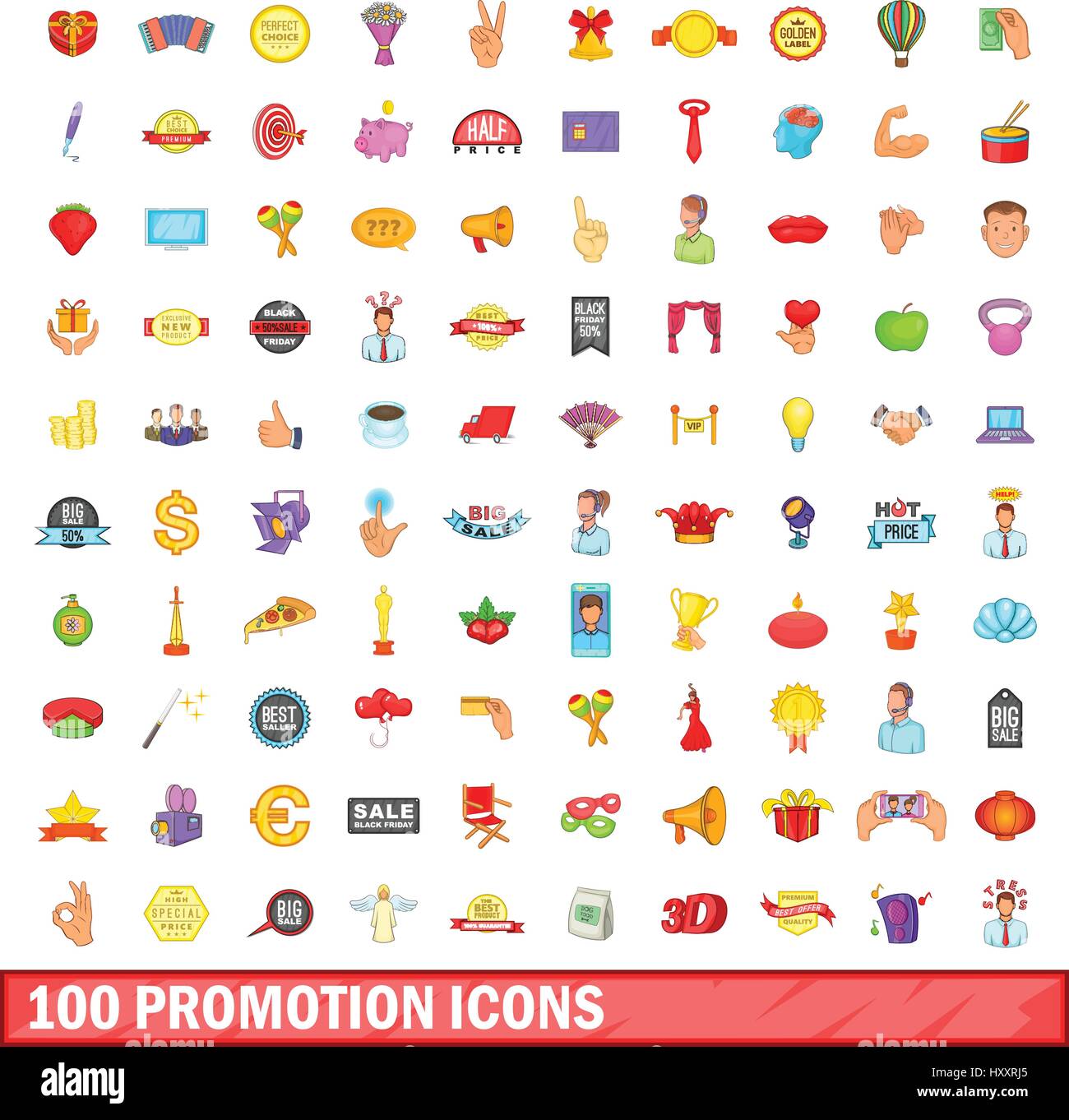 100 promotion icons set, cartoon style Stock Vector Image & Art - Alamy