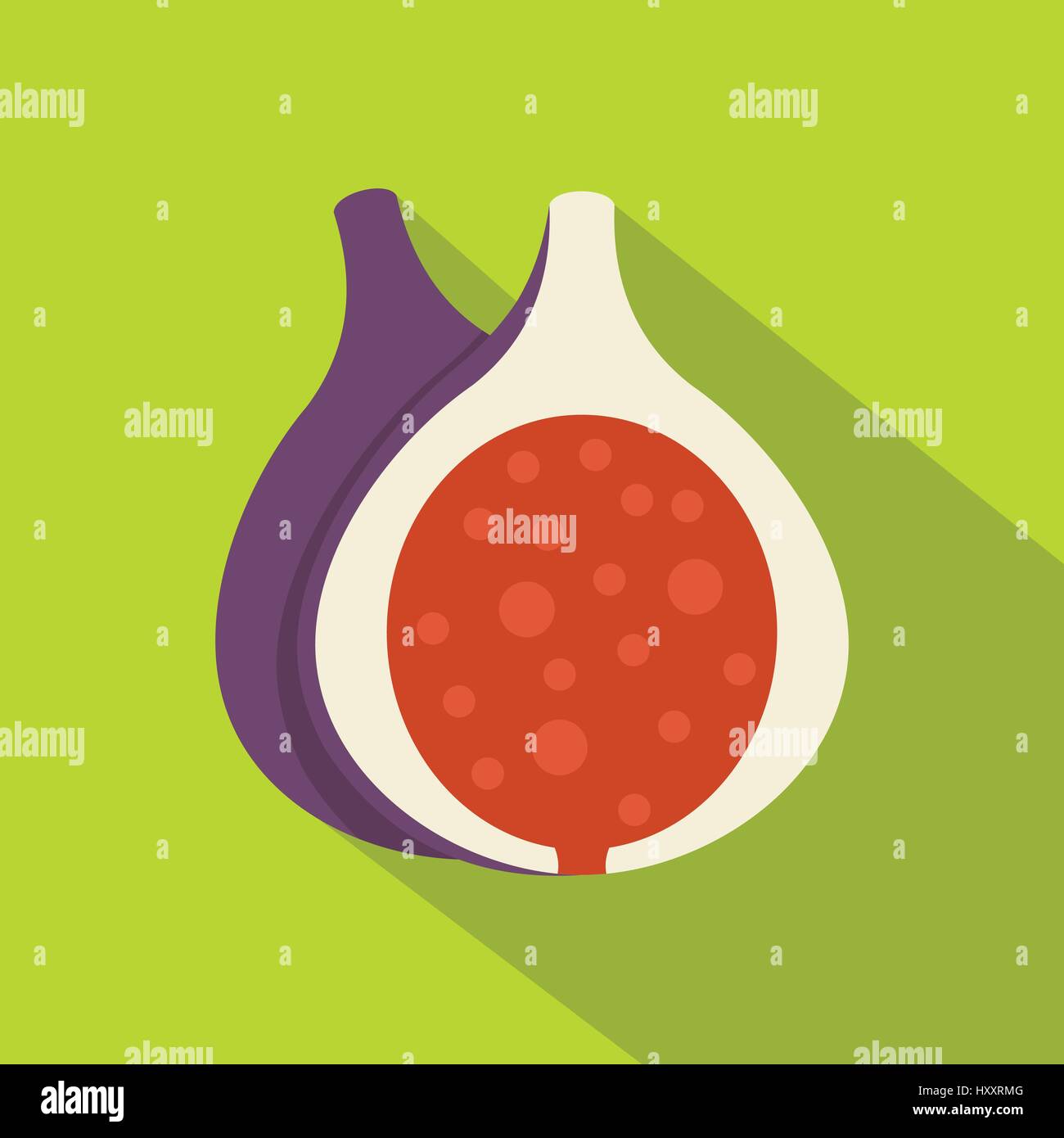 Half of fig fruit icon, flat style Stock Vector Image & Art - Alamy
