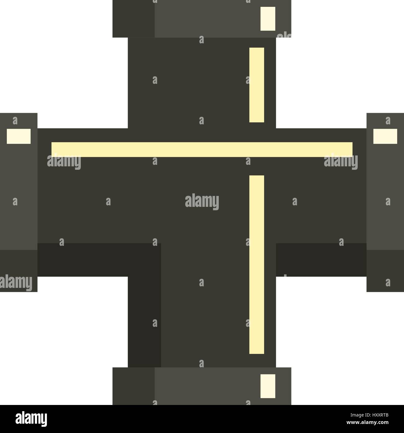 Black connection pipe icon, flat style Stock Vector Image & Art - Alamy