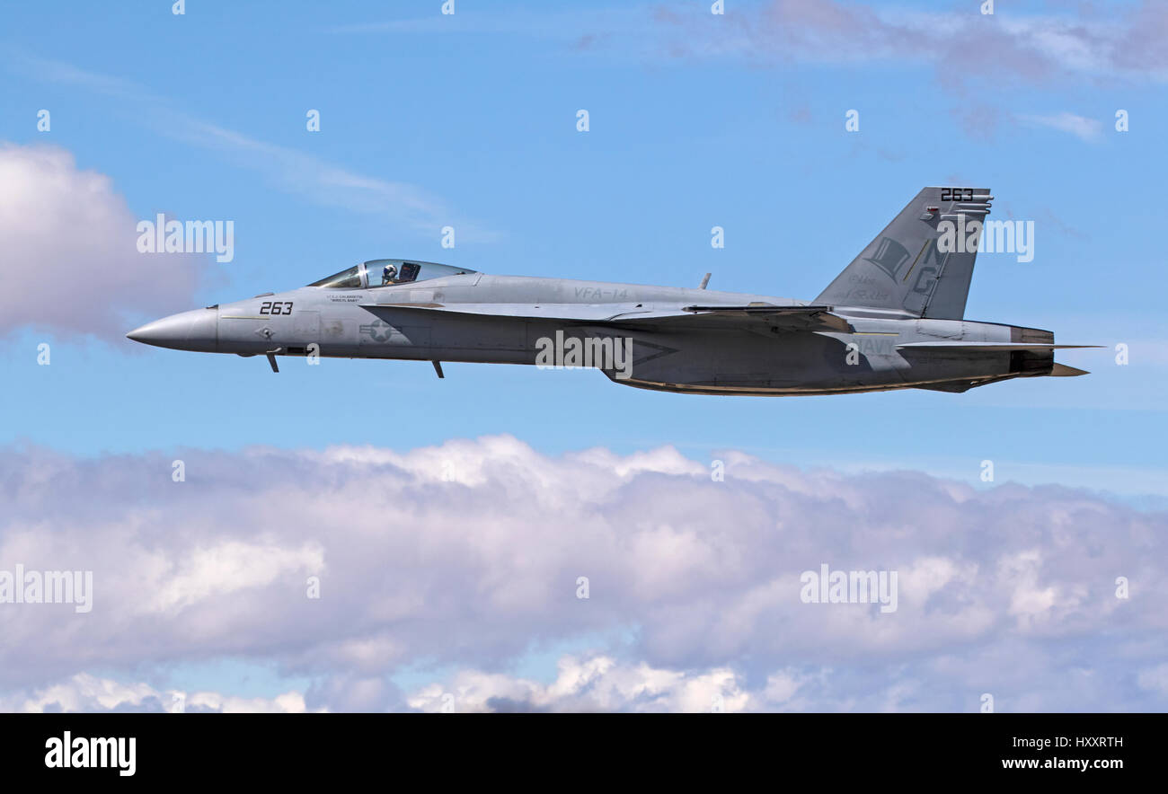 Airplane F-18 Hornet flying at the Los Angeles Air Show Stock Photo - Alamy