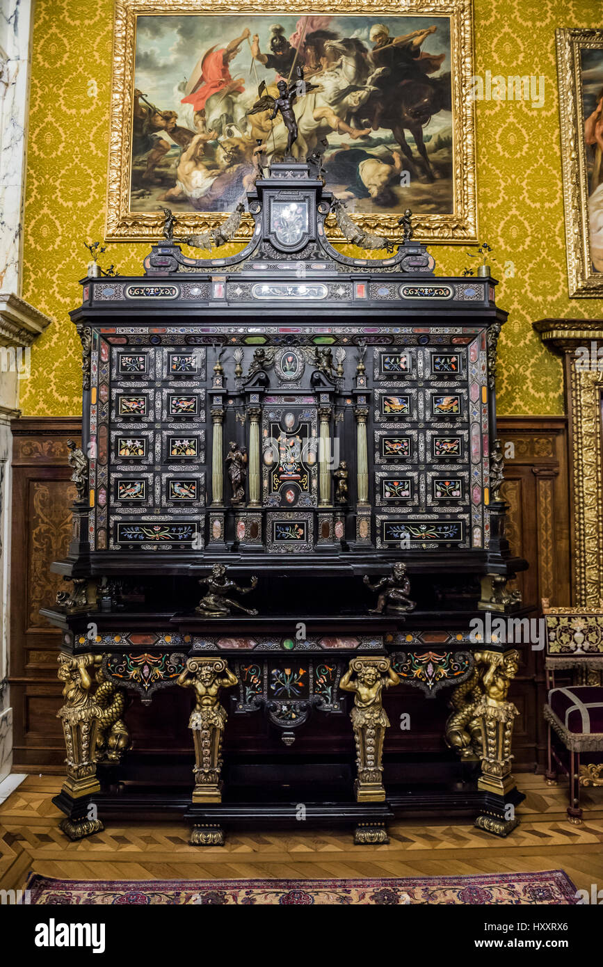 Impressive chest of drawers in Florentine Room in Peles Palace, former ...