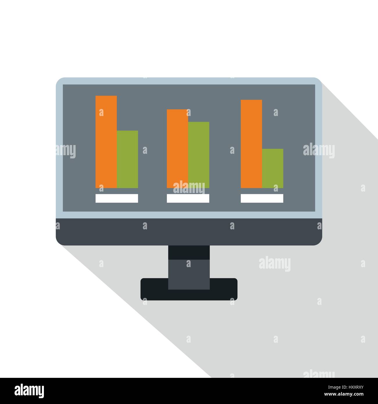 Bar graph on the screen of computer icon Stock Vector Image & Art - Alamy