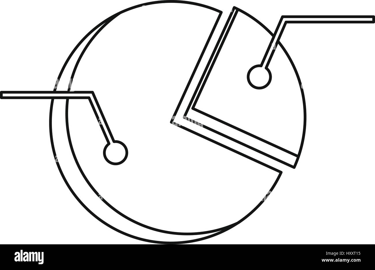 Pie graphic chart icon, outline style Stock Vector Image & Art - Alamy
