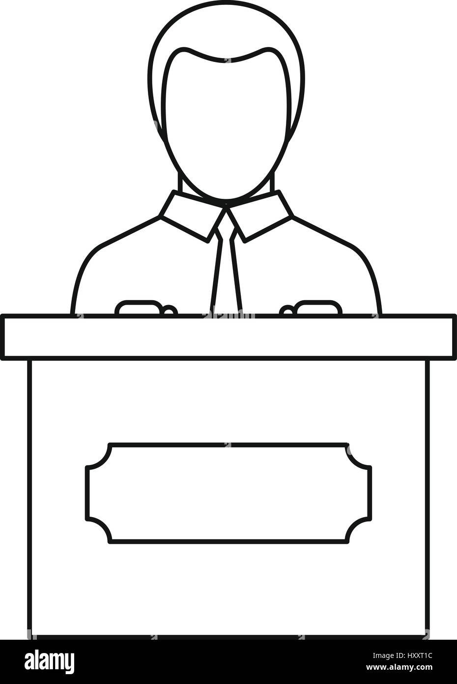 Speaker talk from tribune icon Stock Vector Images - Alamy