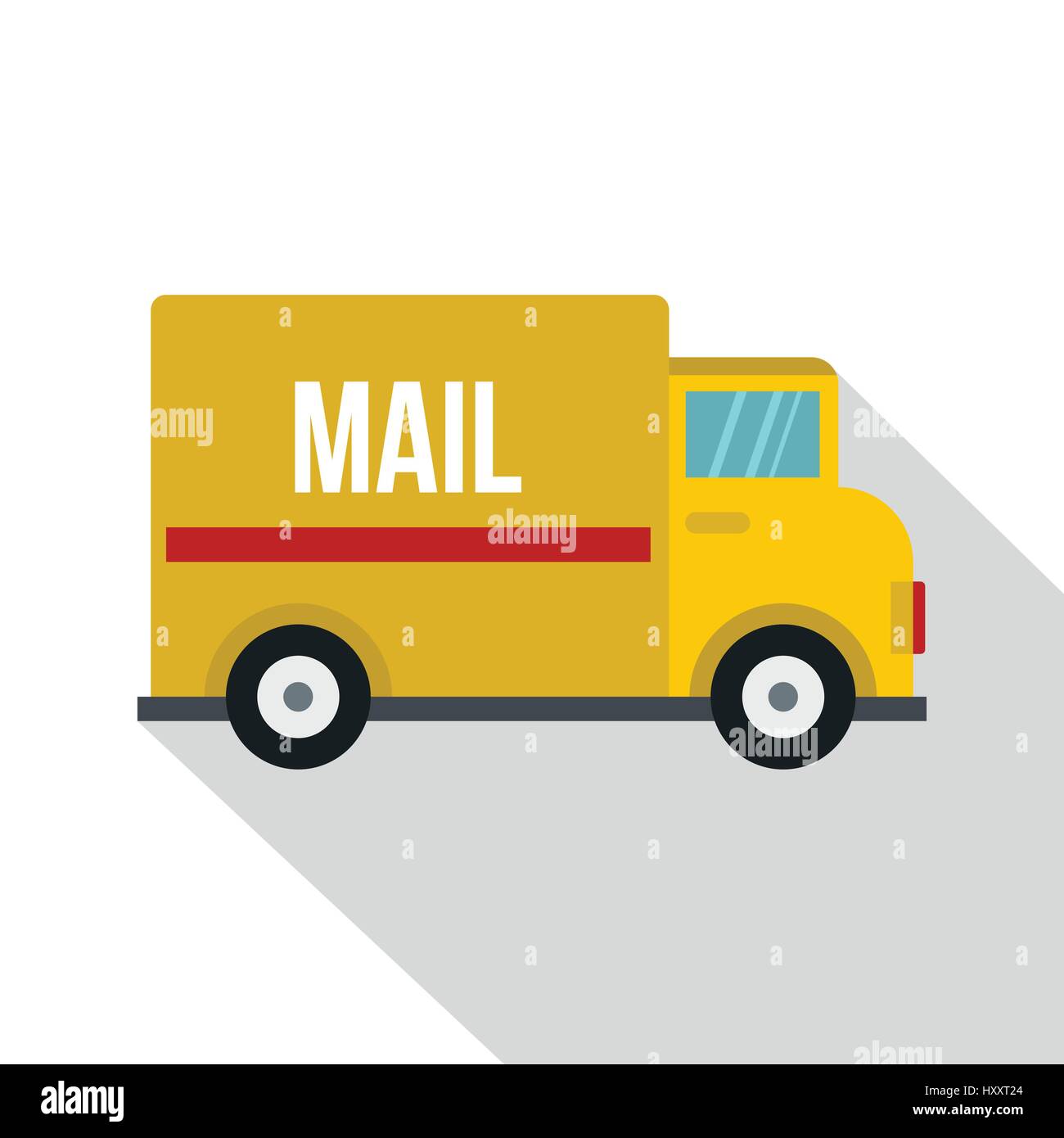 Yellow mail van Stock Vector Images - Alamy