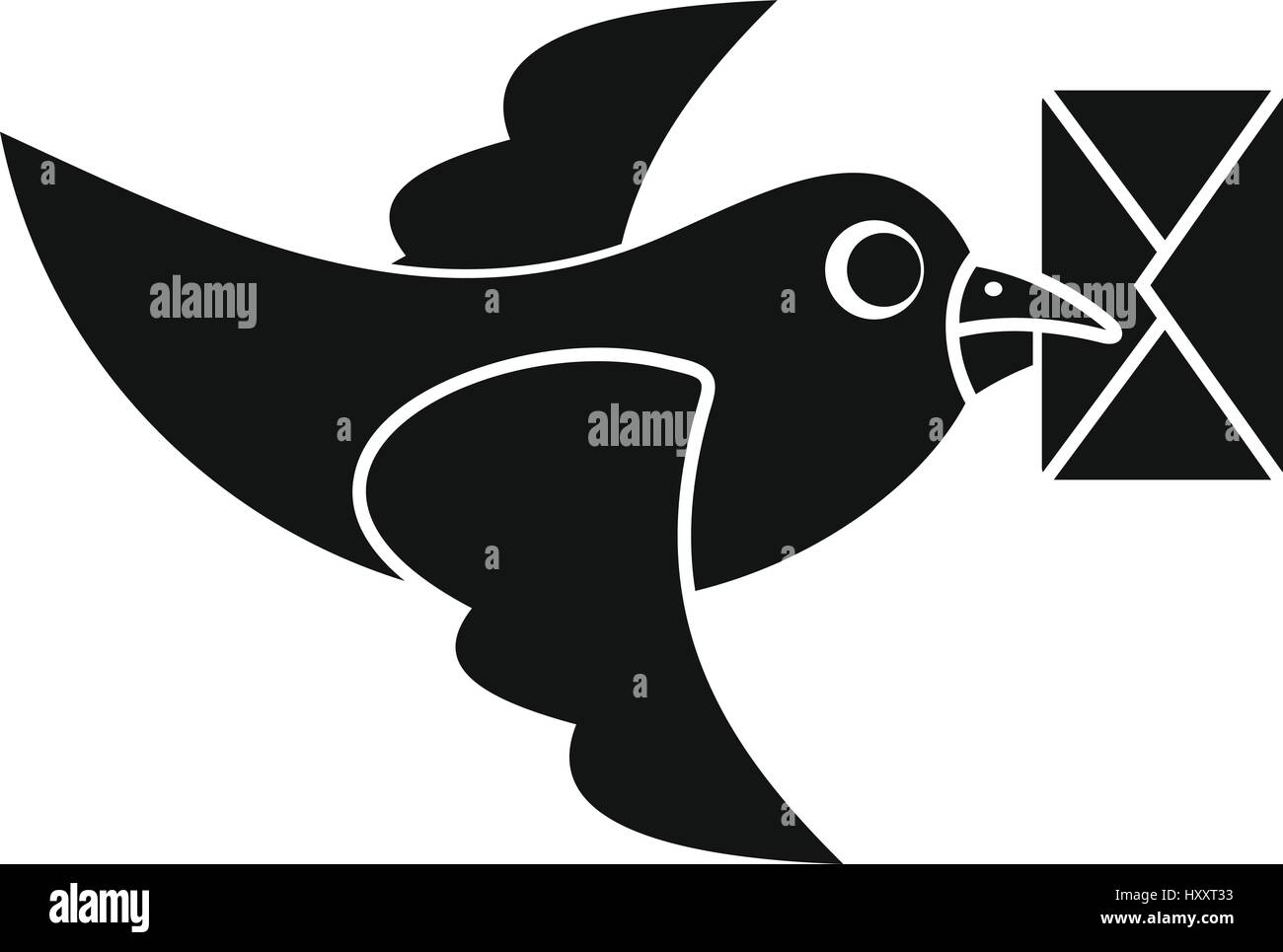 Pigeon fly with mail icon, simple style Stock Vector Image & Art - Alamy