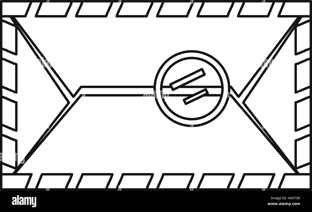 Envelope with postage stamp icon, outline style Stock Vector Image ...