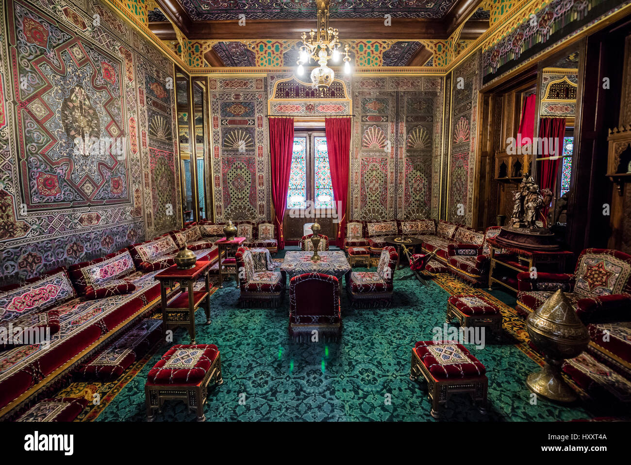Turkish Parlor in Peles Palace, former royal castle, built between 1873 ...