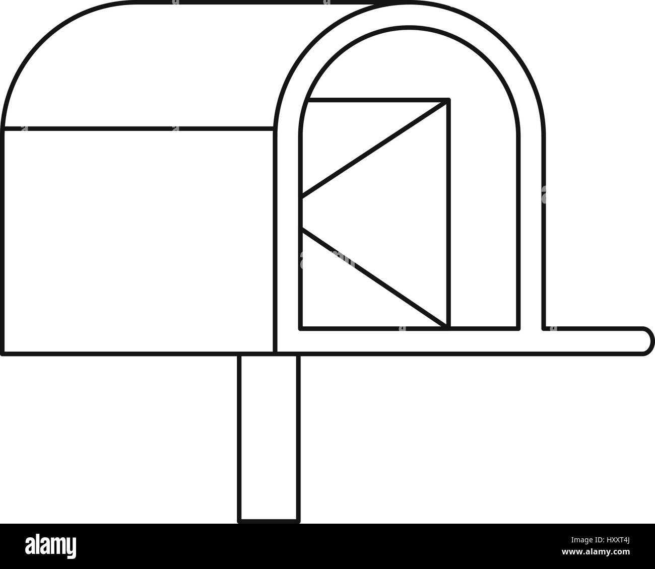 Mailbox with mail icon, outline style Stock Vector Image & Art - Alamy