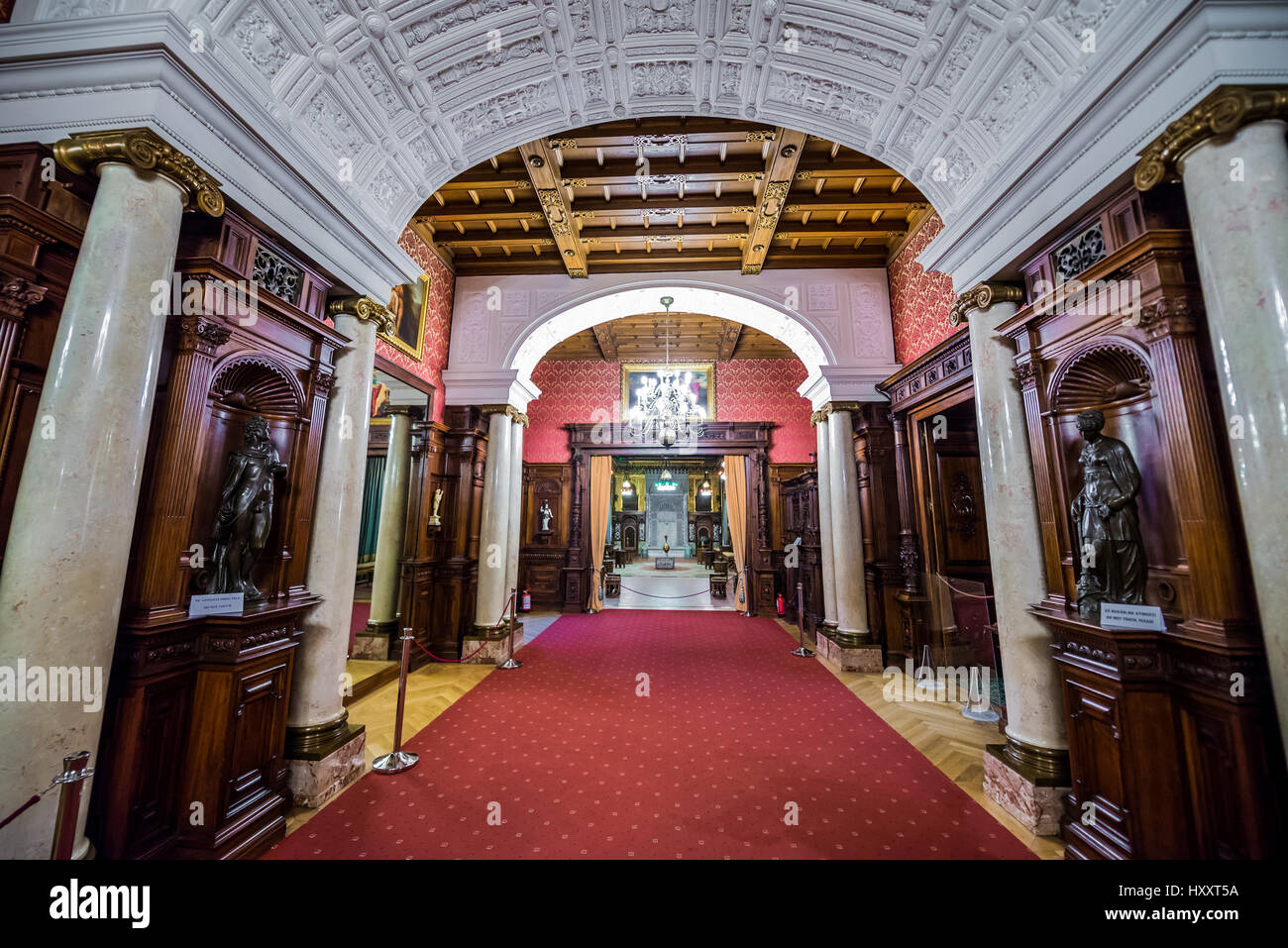 Corridor In Peles Palace Former Royal Castle Built Between 1873 And corridor-in-peles-palace-former-royal-castle-built-between-1873-and