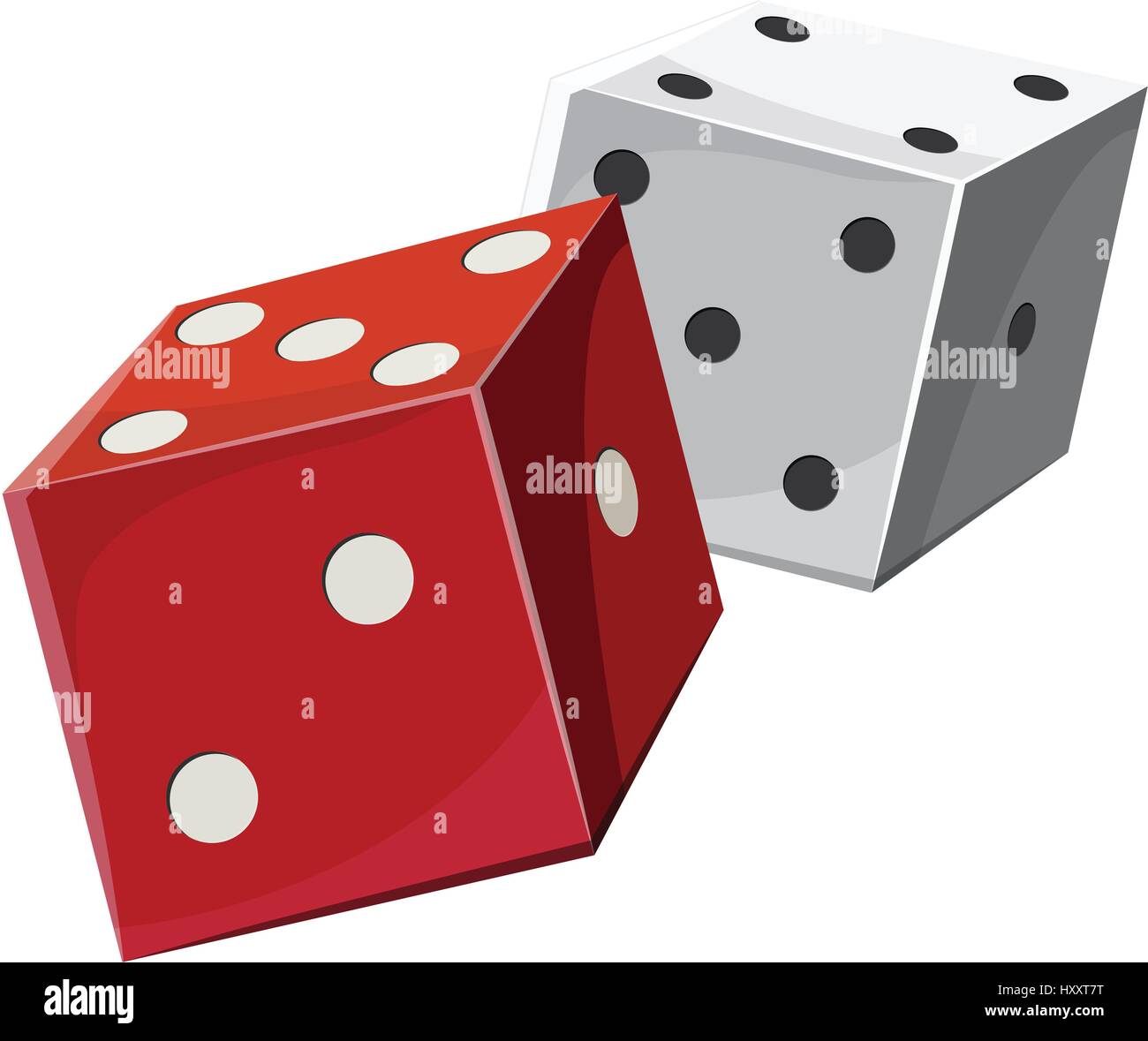 Red and white dice cubes icon, cartoon style Stock Vector Image & Art ...