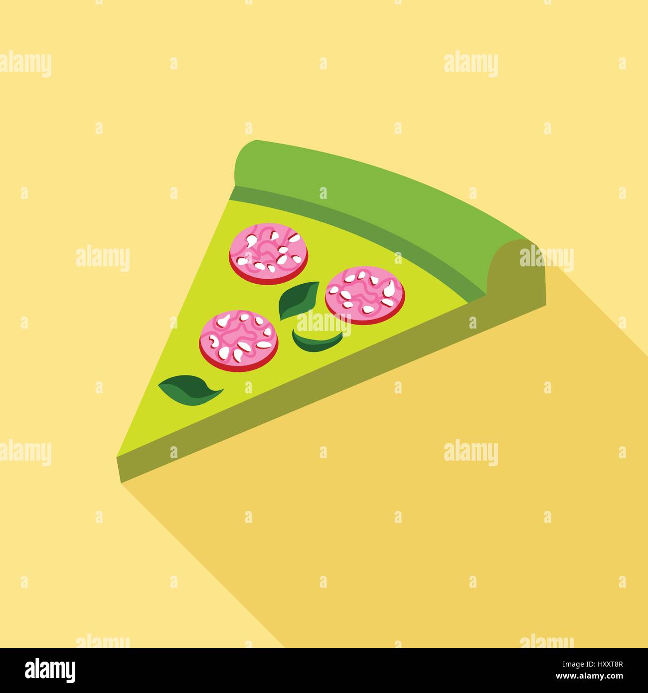Green pizza with greens and sausage icon Stock Vector Image & Art - Alamy