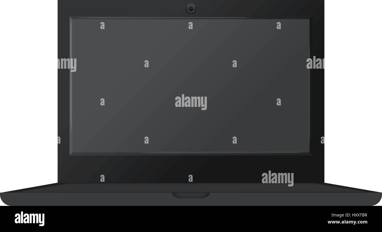 Black modern laptop mockup, realistic style Stock Vector Image & Art ...