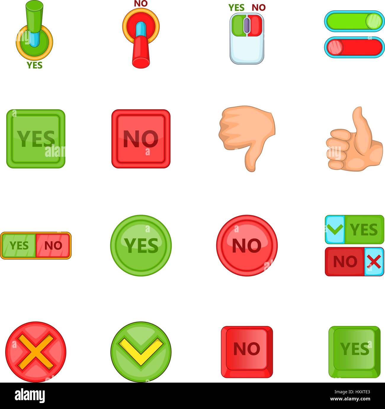 Yes no icons set, cartoon style Stock Vector Image & Art - Alamy