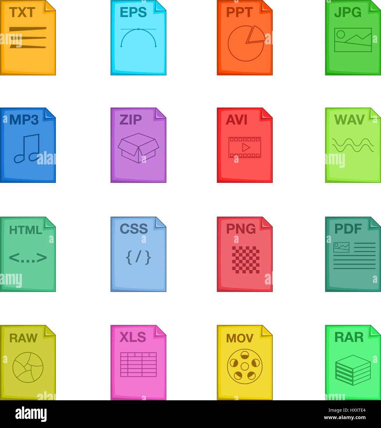 File extension icons set, cartoon style Stock Vector Image & Art - Alamy