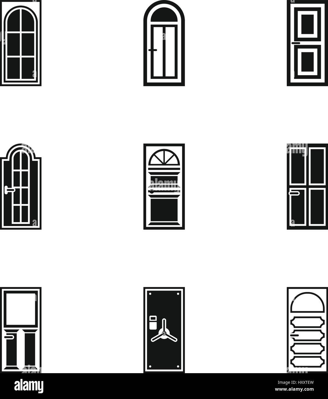 Door icons set, simple style Stock Vector Image & Art - Alamy
