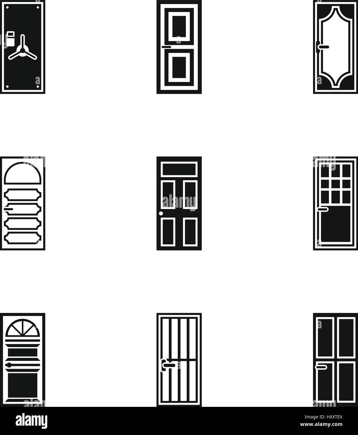 Types of doors icons set, simple style Stock Vector Image & Art - Alamy