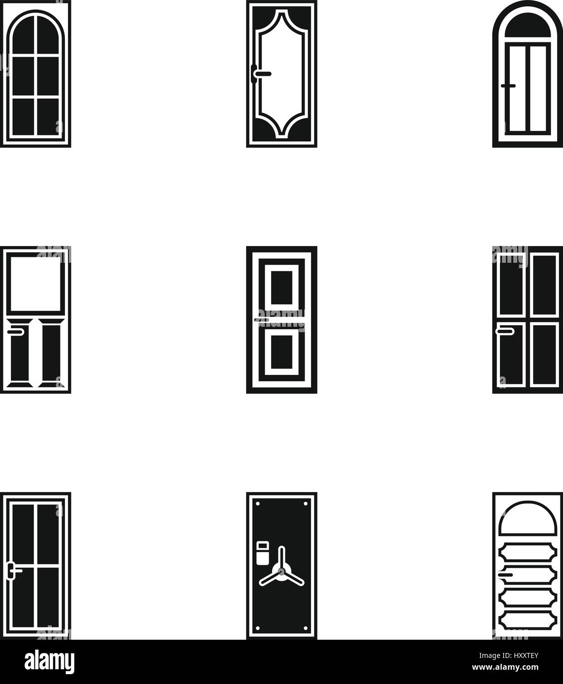 Exterior doors icons set, simple style Stock Vector Image & Art - Alamy